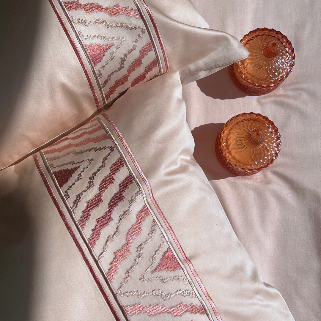 Zurich Buff Embroidered Pillow Covers (Set of 2)